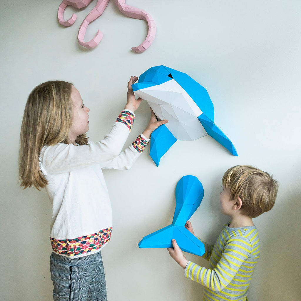 Dolphin Paper Sculpture: Engaging & Educational Wall Art