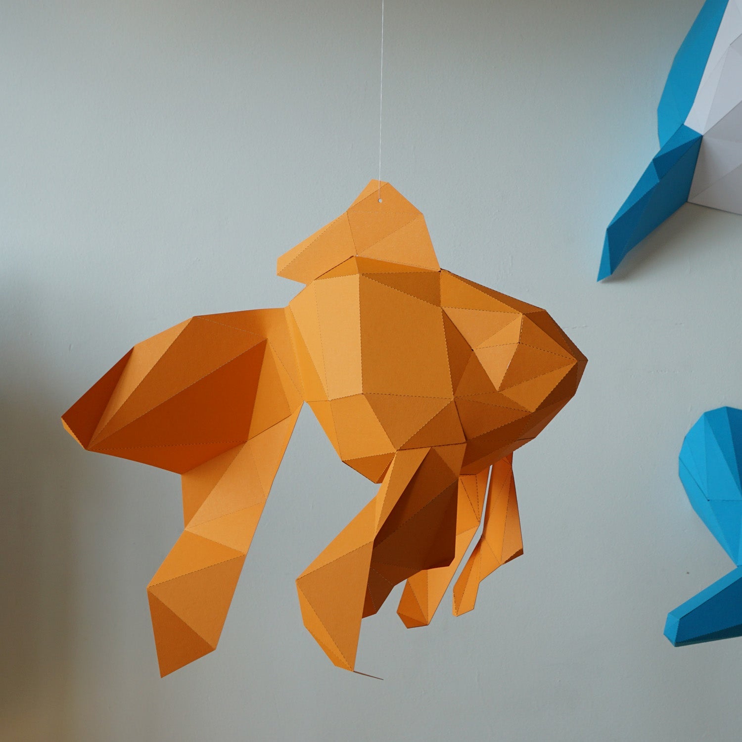 Goldfish Paper Sculpture Paper Craft Template for Kids' Room