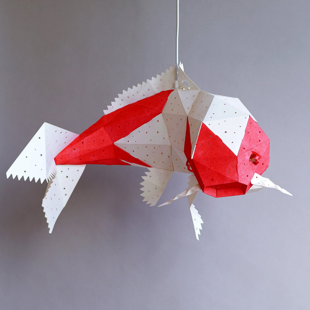 Koi Kohaku Lamp: Elegant Handmade Origami Light for Your Space