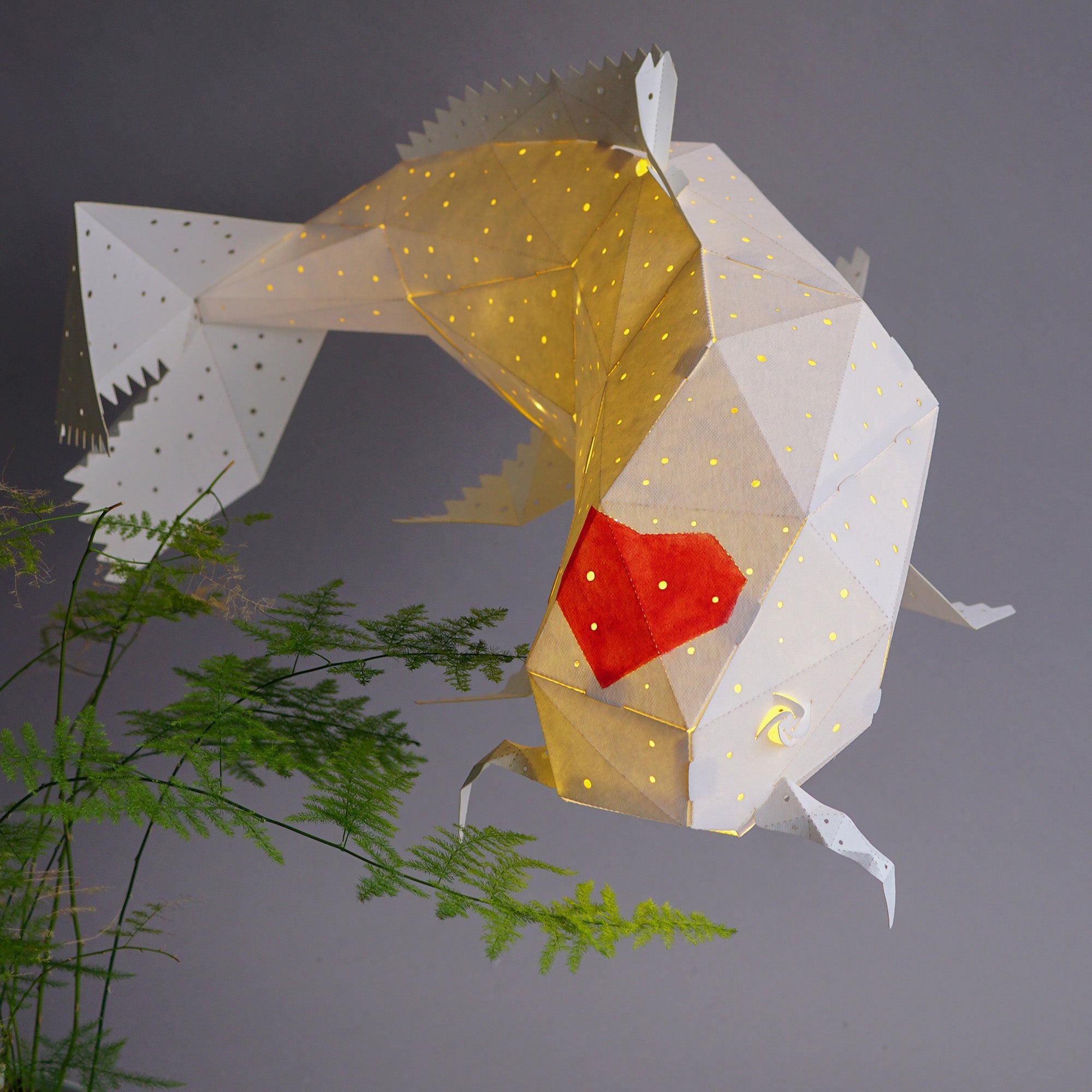 Koi Fish Paper Lamp Shade - Calm and Peaceful Origami Design