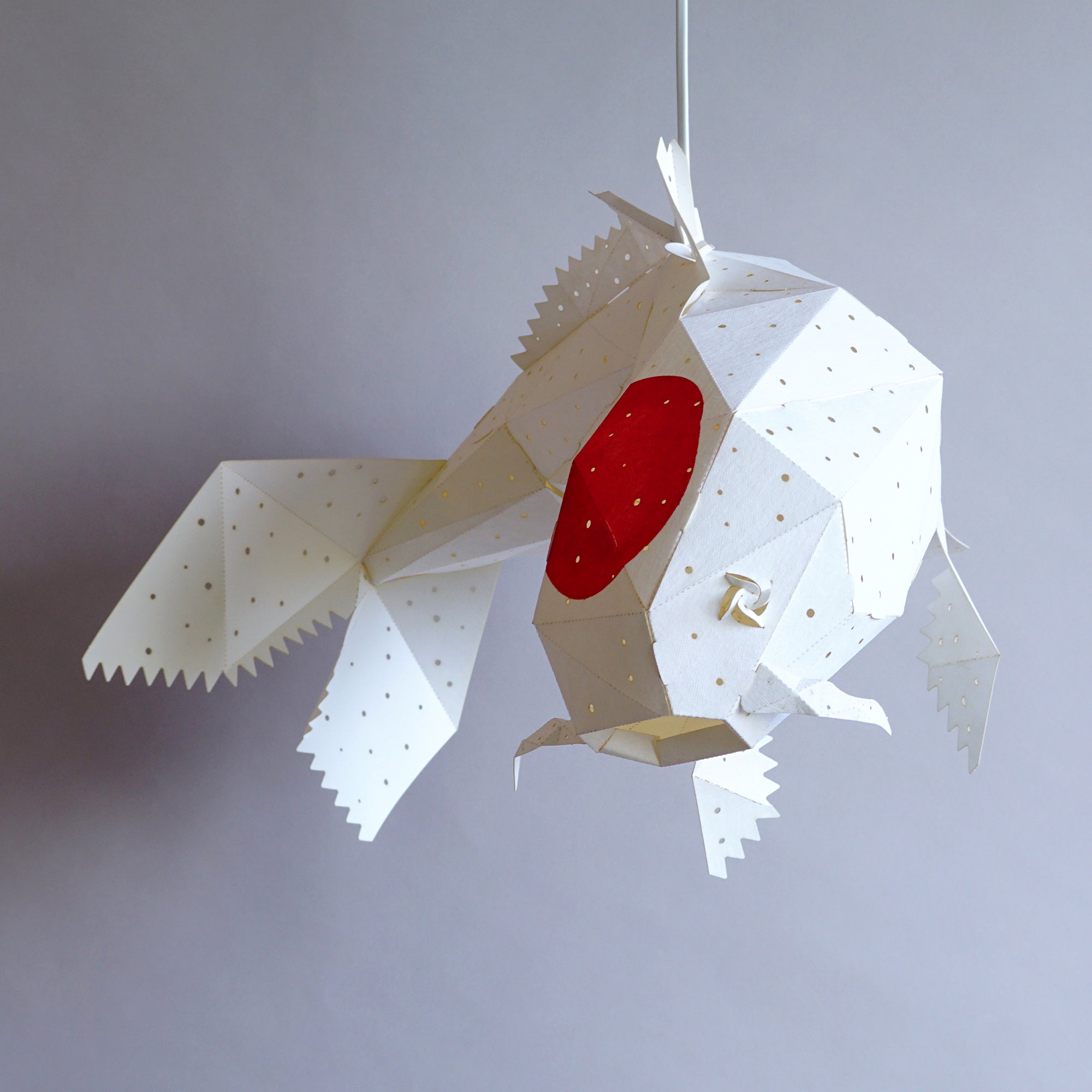 Koi Tancho Paper Lamp: Handmade, Calming & Magical!
